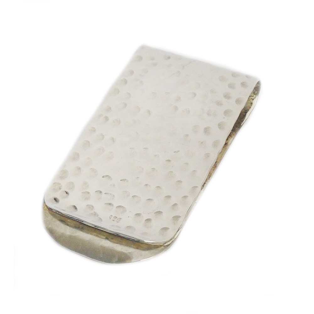 Sterling Silver Money Clip W Roman Glass Hammered Silver - Etsy