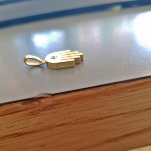 Diamond Hamsa 18k Gold Pendant, Solid 18k Yellow Gold Hamsa Hand ...