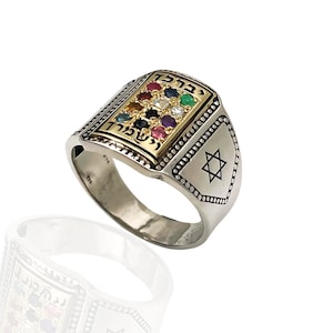 Hoshen Ring in 14k Gold, Sterling Silver & Gemstones, 12 Tribes of ...