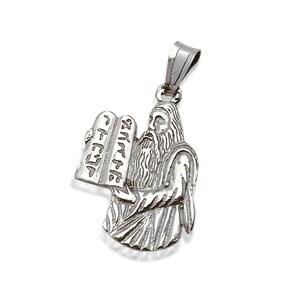 Moses Ten Commandments Solid 14k Gold Judaica Pendant, Vintage Style ...