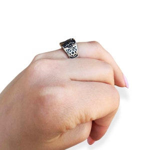 Ten Commandments Ring With Lion of Judah and Star of David in Sterling ...