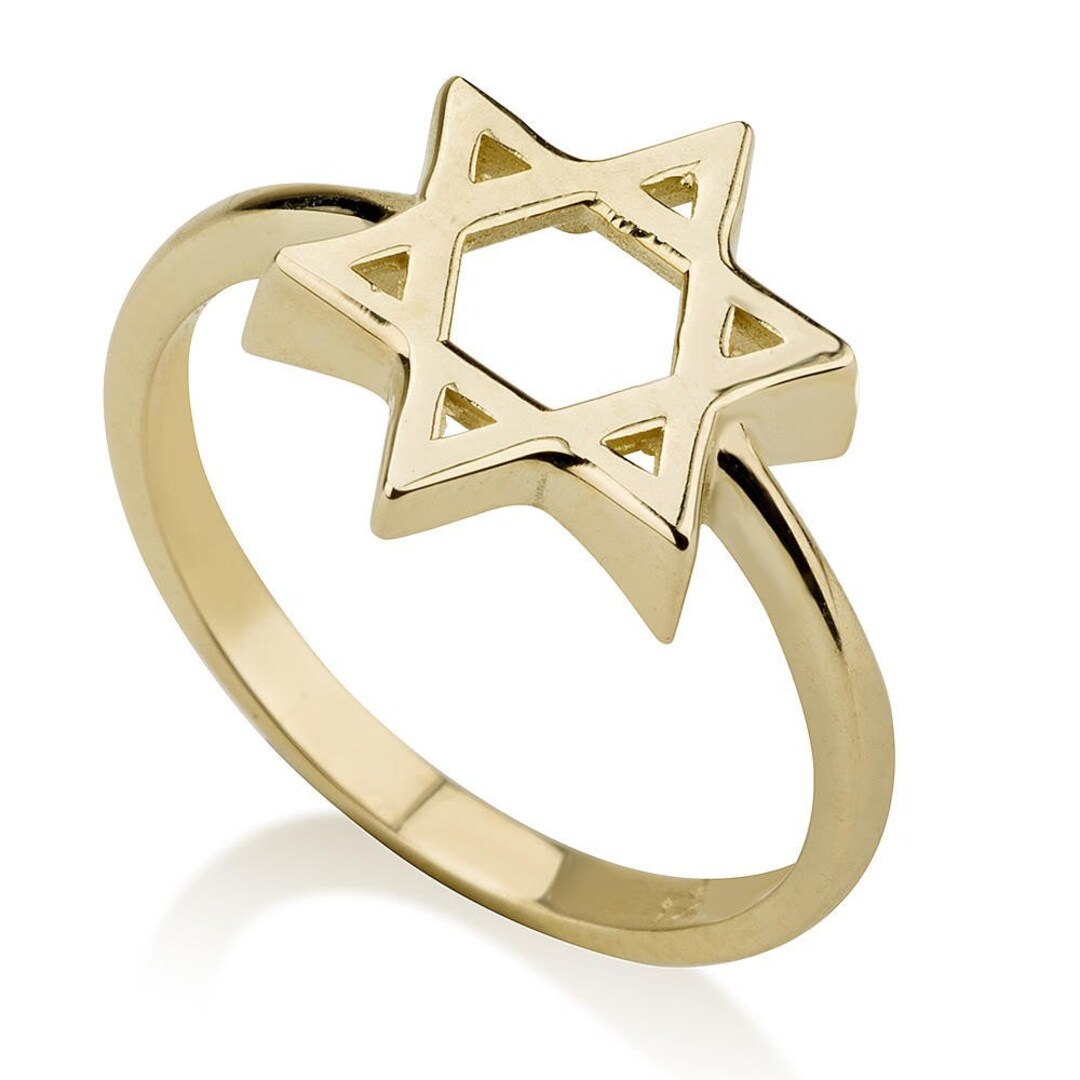 Star of David Ring in 14k Gold, Magen David Ring, Gold Jewish Ring ...