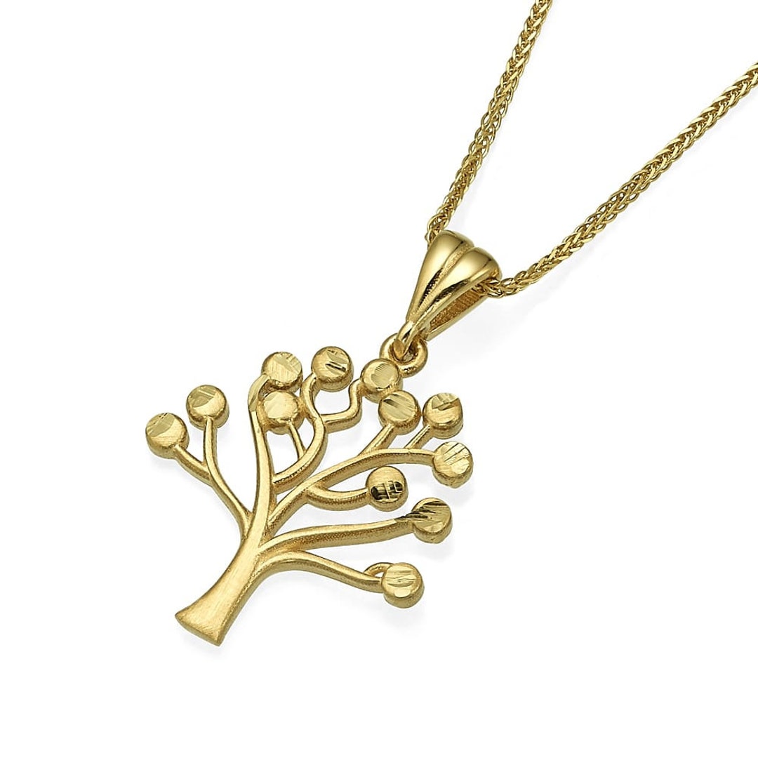 Gold Tree of Life Pendant, Solid 14k Gold Tree Pendant, Nature Jewelry ...