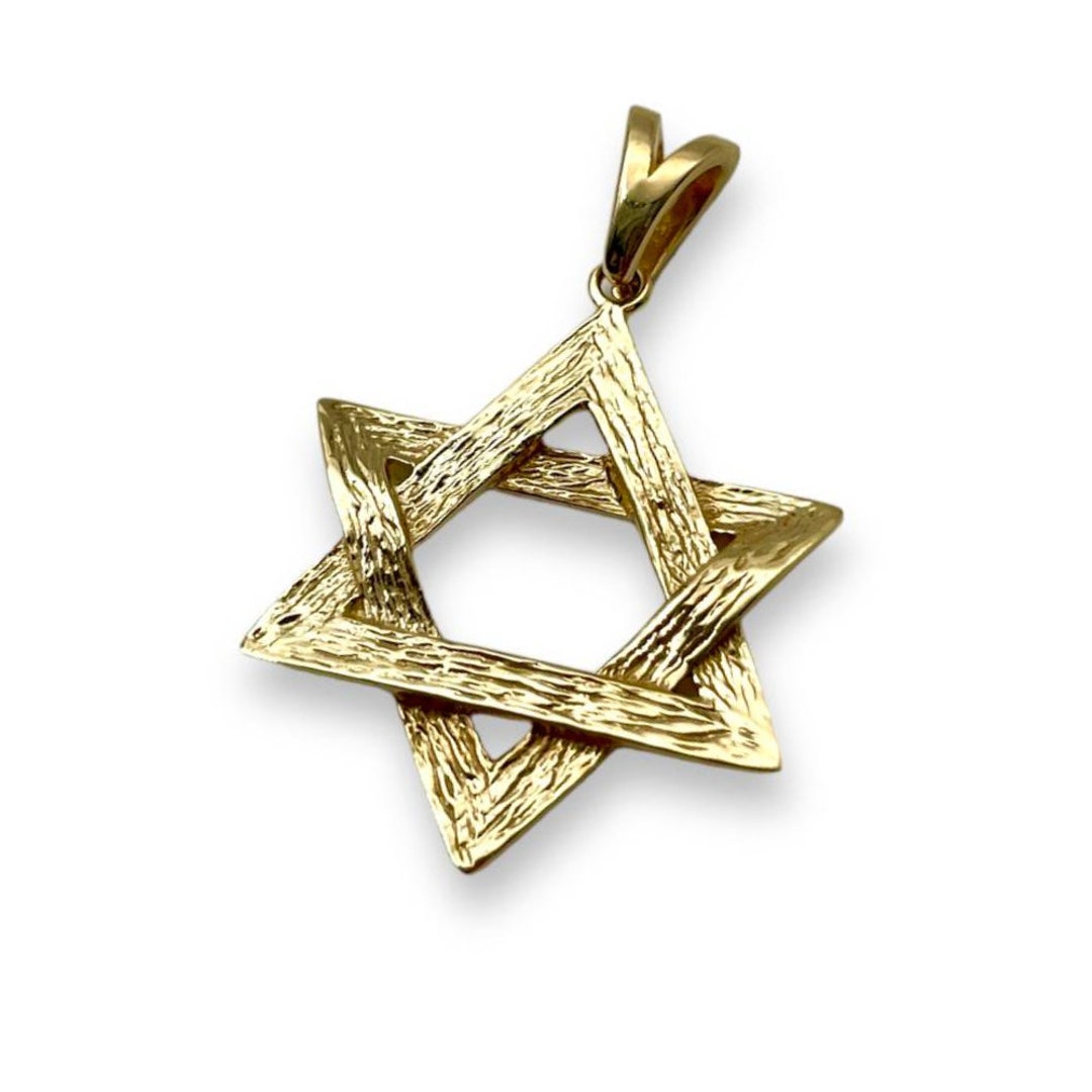 Reversible Star of David 14K Gold Pendant, Magen David Protection ...