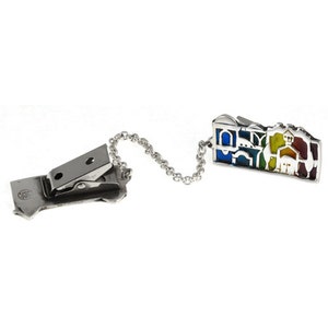 Jerusalem Rainbow Tallit Clips, Colorful Enamel Sterling Silver Tallis ...