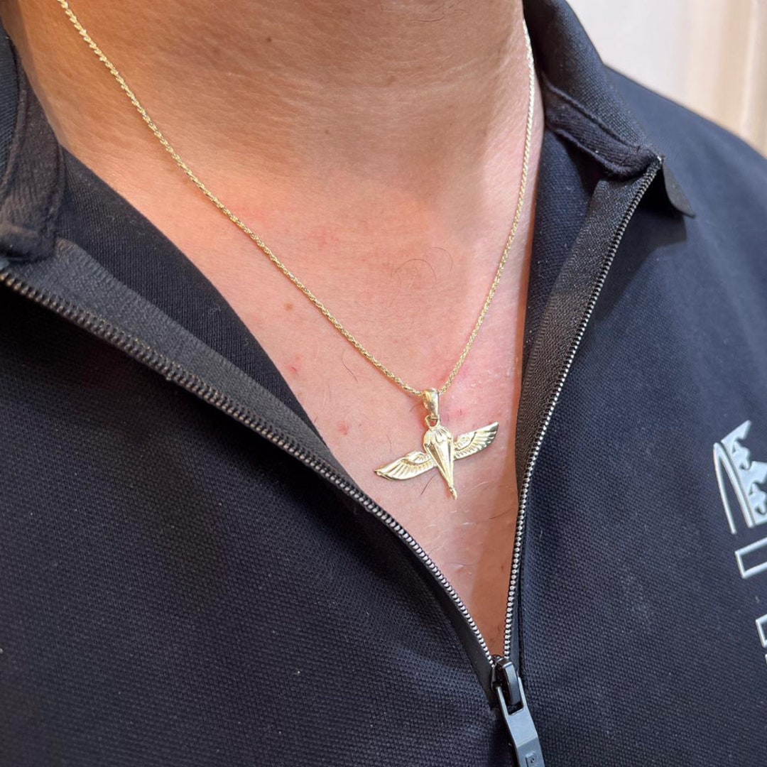 Support Israel With Paratrooper Pendant in 14K Gold, IDF Wings Israel ...