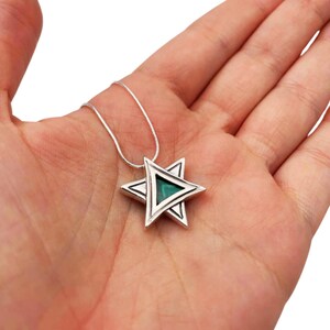 Star of David Eilat Stone Sterling Silver Pendant Necklace, Eilat Stone ...