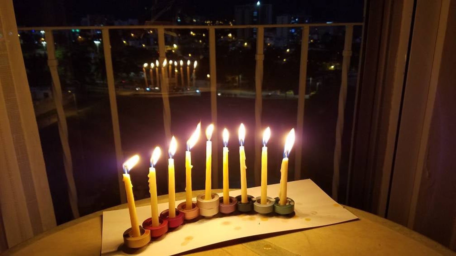 Hanukkah Travel Menorah Colorful Menorah Modern Menorah | Etsy