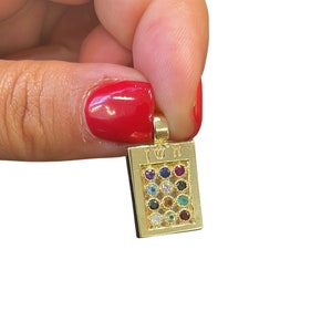 14k Gold Choshen Pendant With Precious and Semi-precious Stones, Gold ...