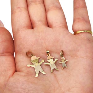 Little Boy Pendant in 14K Gold, Baby Boy Charm for Necklace or Bracelet ...