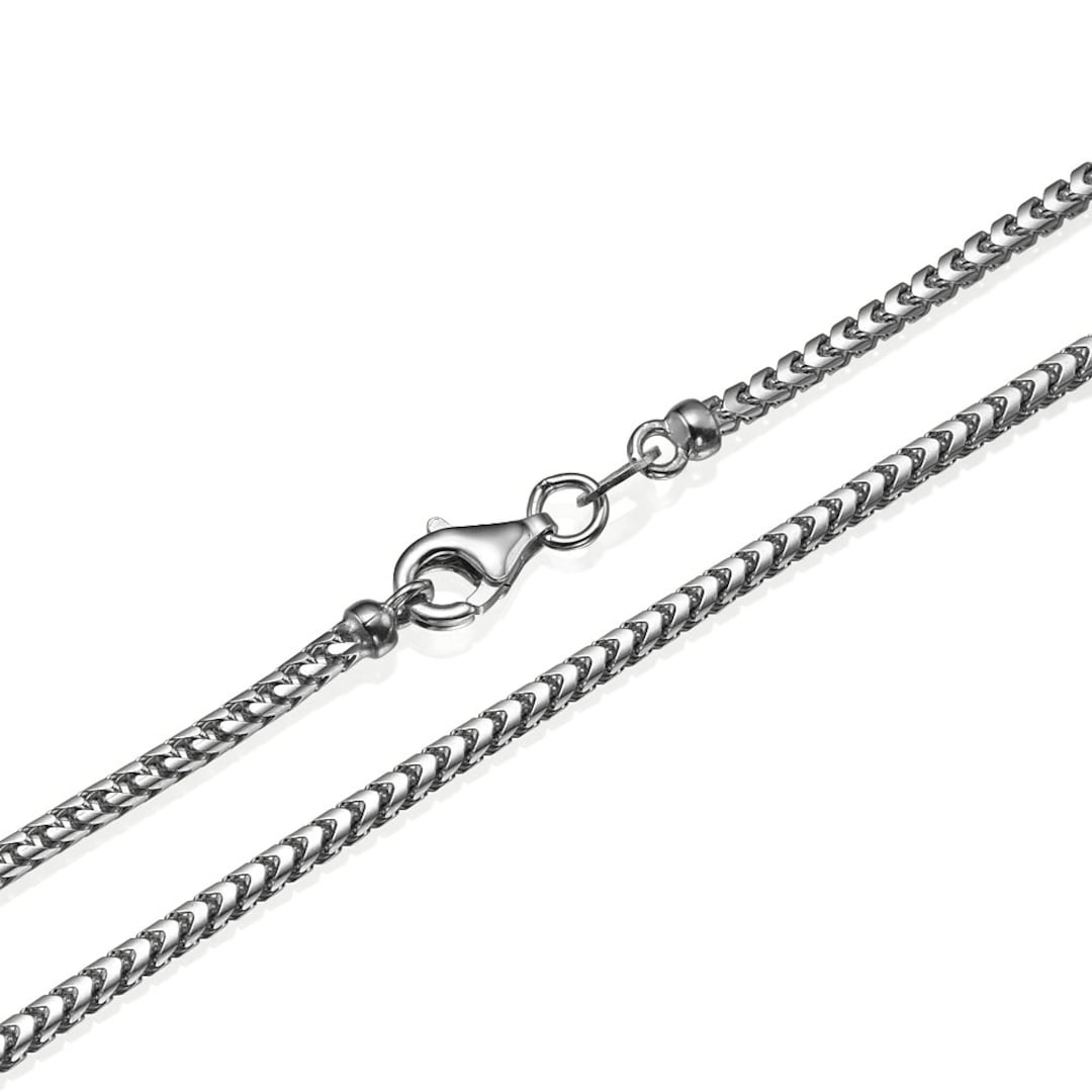14k White Gold Chain 2mm, Franco Chain 14k Gold, Solid Gold Franco ...