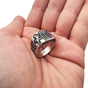 Ten Commandments Ring With Lion of Judah and Star of David in Sterling ...
