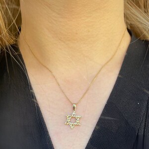 Diamond Cut Star of David Pendant in 14K Gold, Magen David Protection ...