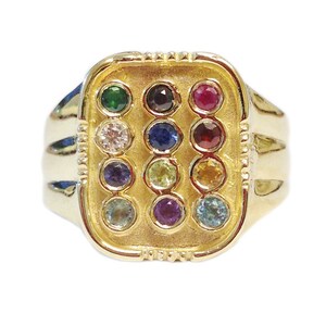 Men's Choshen Ring, 14k Solid Gold Ring, Hoshen Ring, Gold Signet Ring ...