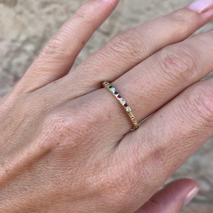 14K Yellow Gold Slim Band Kabbalah Ring, 12 Hoshen Gems, Gold Jewish ...