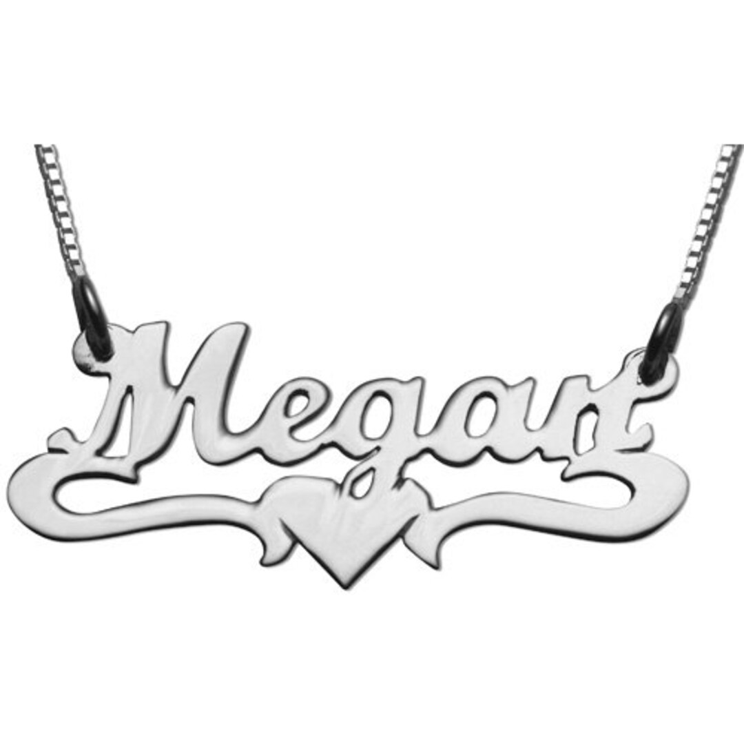 Personalized Name Necklace With Underlined Heart in Sterling Silver ...