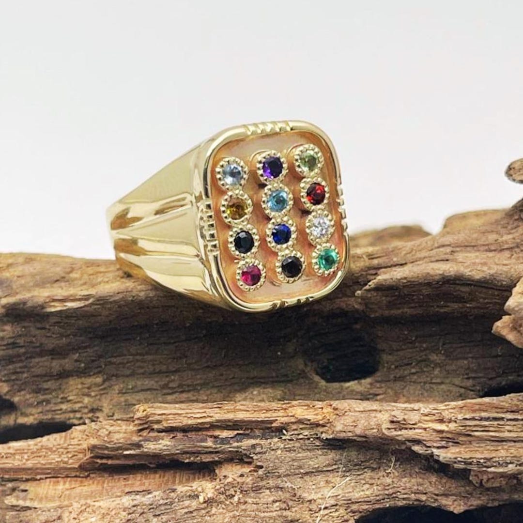 Men's Choshen Ring, 14k Solid Gold Ring, Hoshen Ring, Gold Signet Ring ...