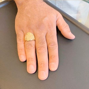 Ten Commandments Ring, 14k Yellow Gold Men's Ring, Handmade Gold Jewish ...
