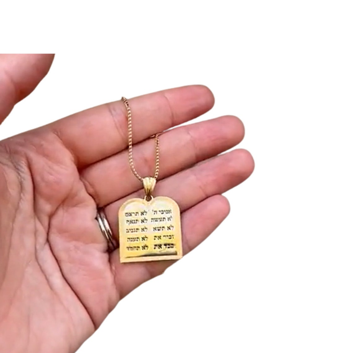 Ten Commandments 14k Yellow Gold Pendant Jewish Pendant - Etsy
