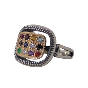 Hoshen Ring in Sterling Silver With Twelve Gemstones, Silver and Gold ...