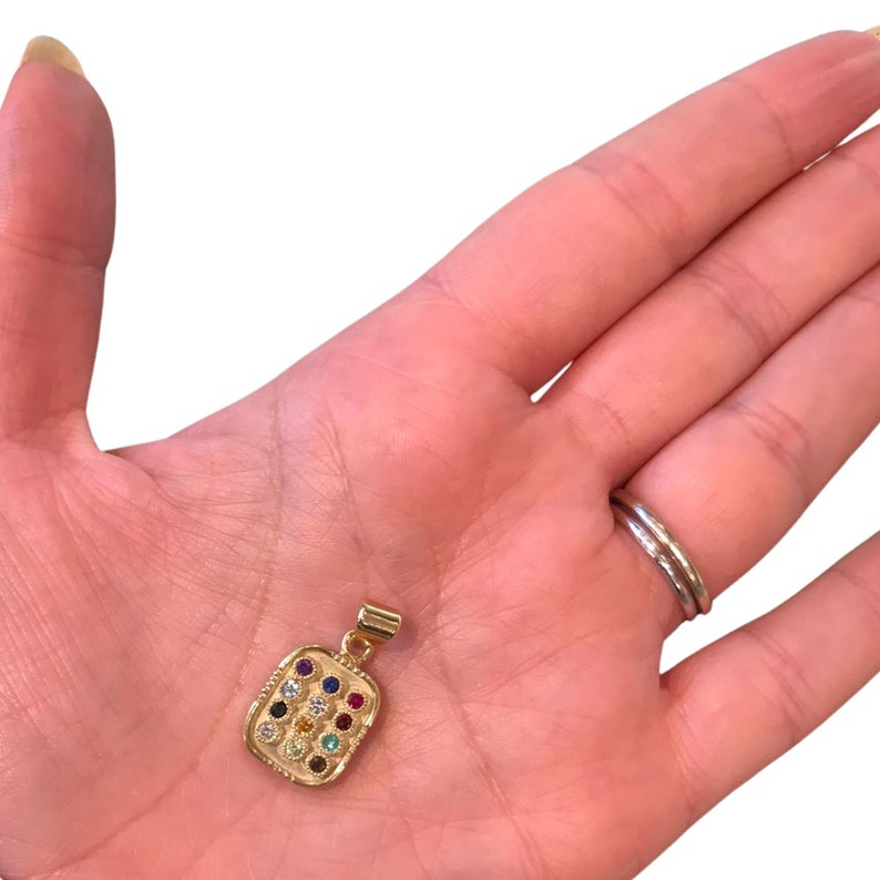 Choshen Pendant 14k Solid Gold 12 Gemstone Pendant Jewish - Etsy