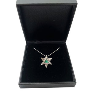 Star of David Eilat Stone Sterling Silver Pendant Necklace, Eilat Stone ...