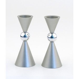 Small Shabbat Candlesticks, Hourglass Shaped Candle Sticks, Modern ...