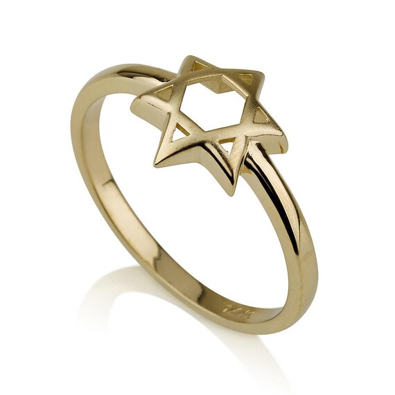 Star of David Ring in 14k Solid Gold Jewish Magen David Ring - Etsy