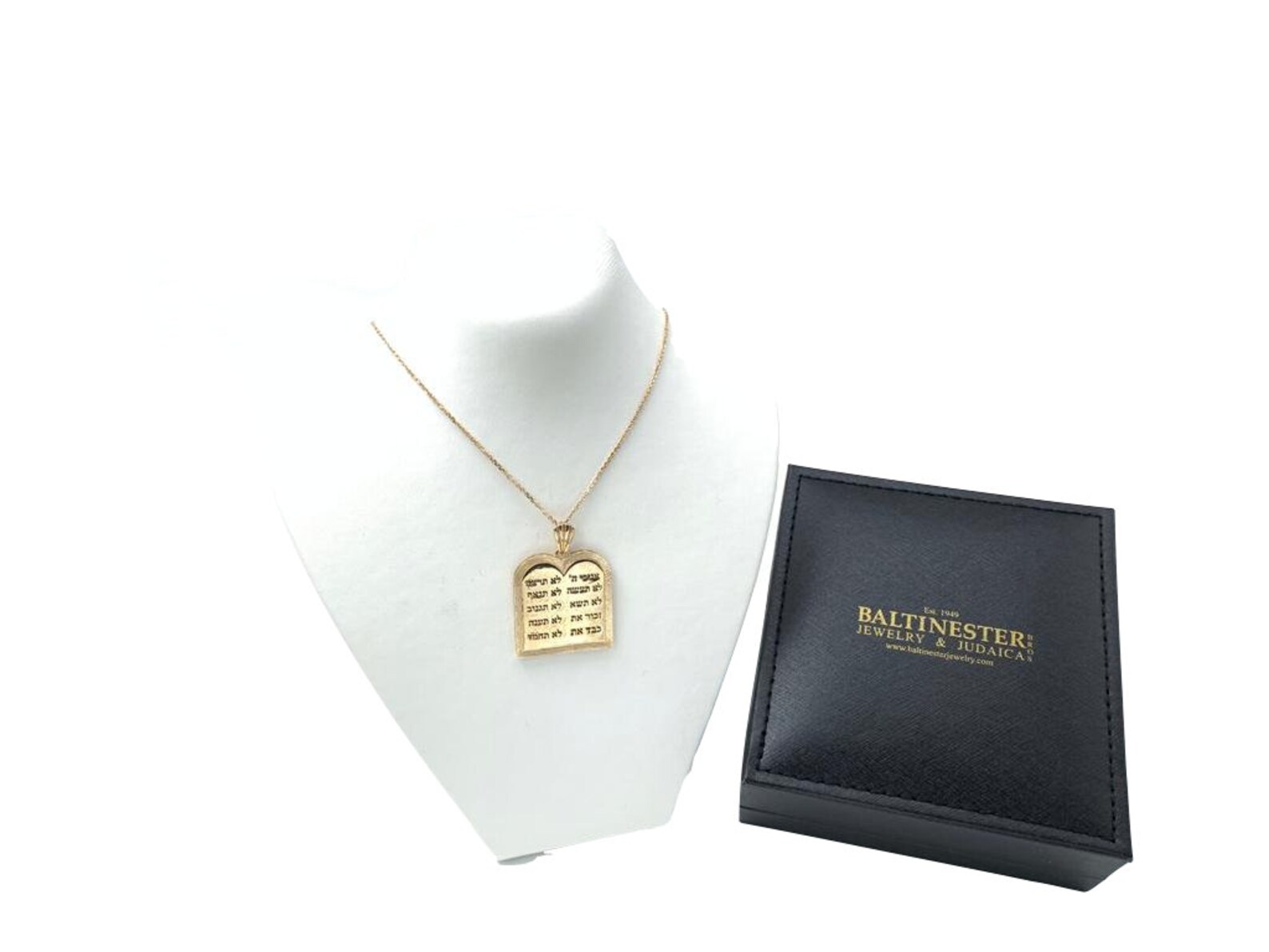 Ten Commandments 14k Yellow Gold Pendant, Jewish Biblical Jewelry ...