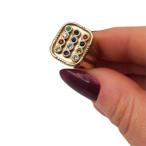 Men's Choshen Ring, 14k Solid Gold Ring, Hoshen Ring, Gold Signet Ring ...