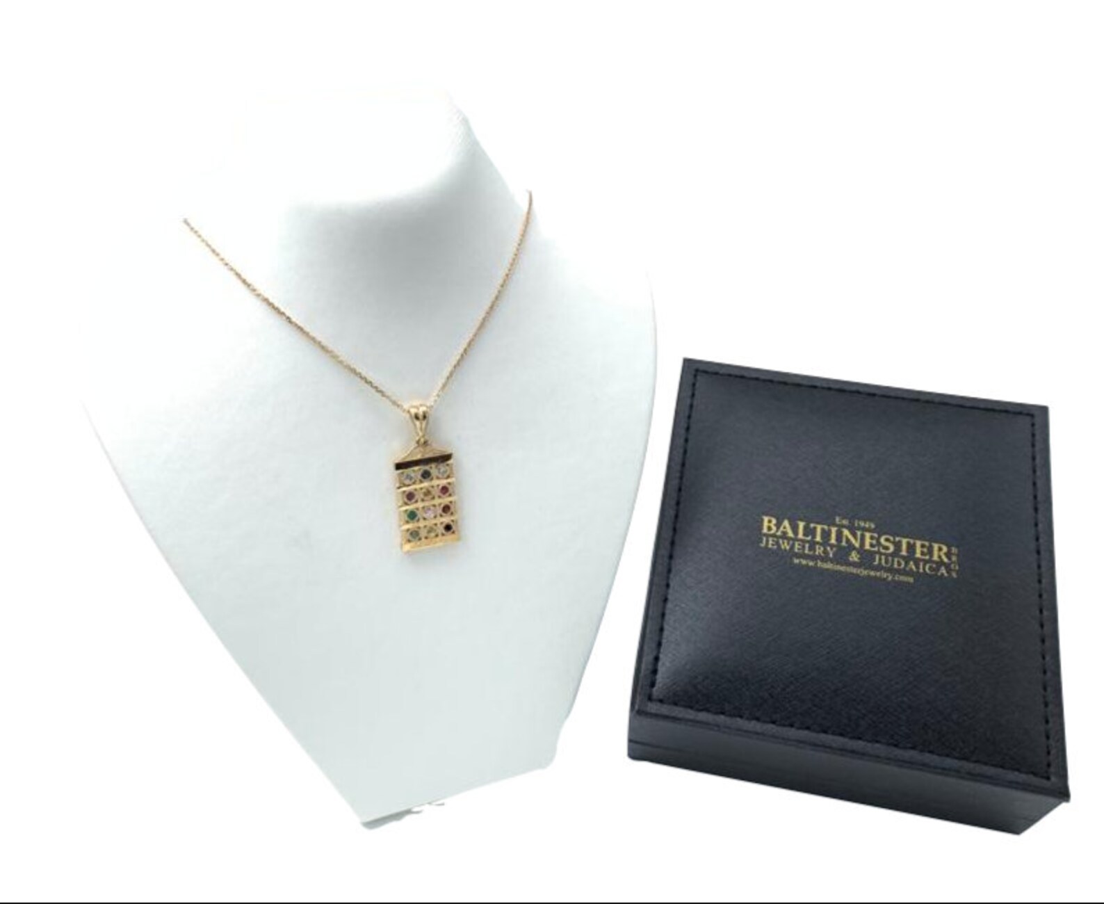 Hoshen Pendant in 14k Solid Gold, Choshen Necklace Charm, Jewish ...