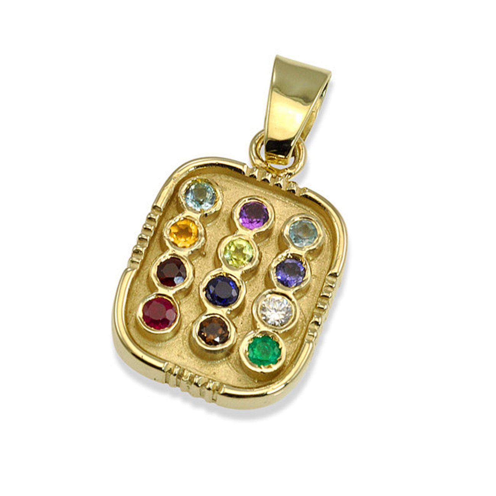 Choshen Pendant 14k Solid Gold 12 Gemstone Pendant Jewish | Etsy