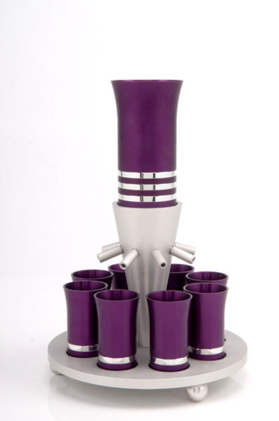 Kiddush Fountain Set, 8-set Kiddush Cups, Wine Fountain, Modern Judaica ...