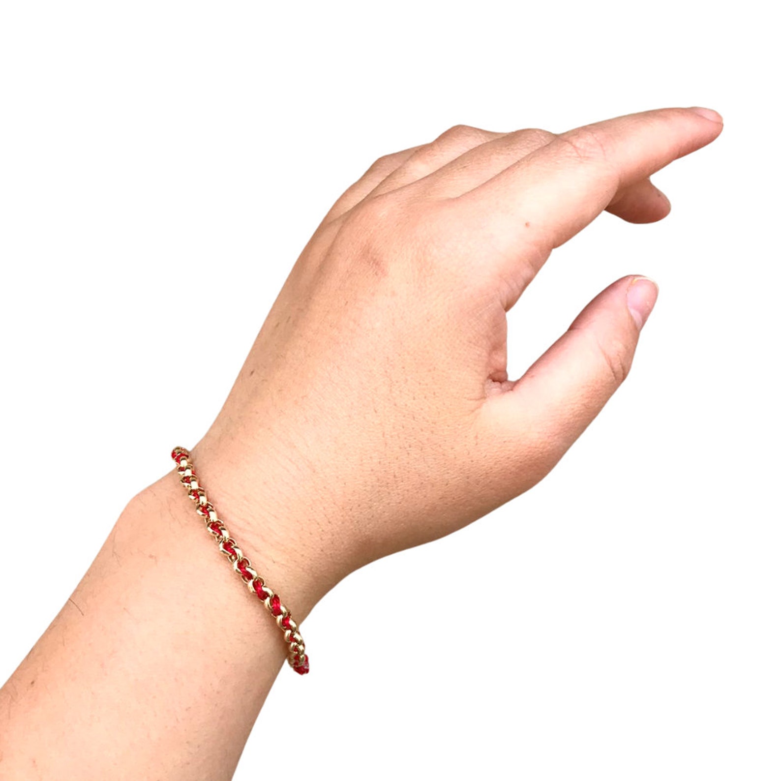 14k Gold Kabbalah Bracelet Woven Red String Gold Bracelet - Etsy