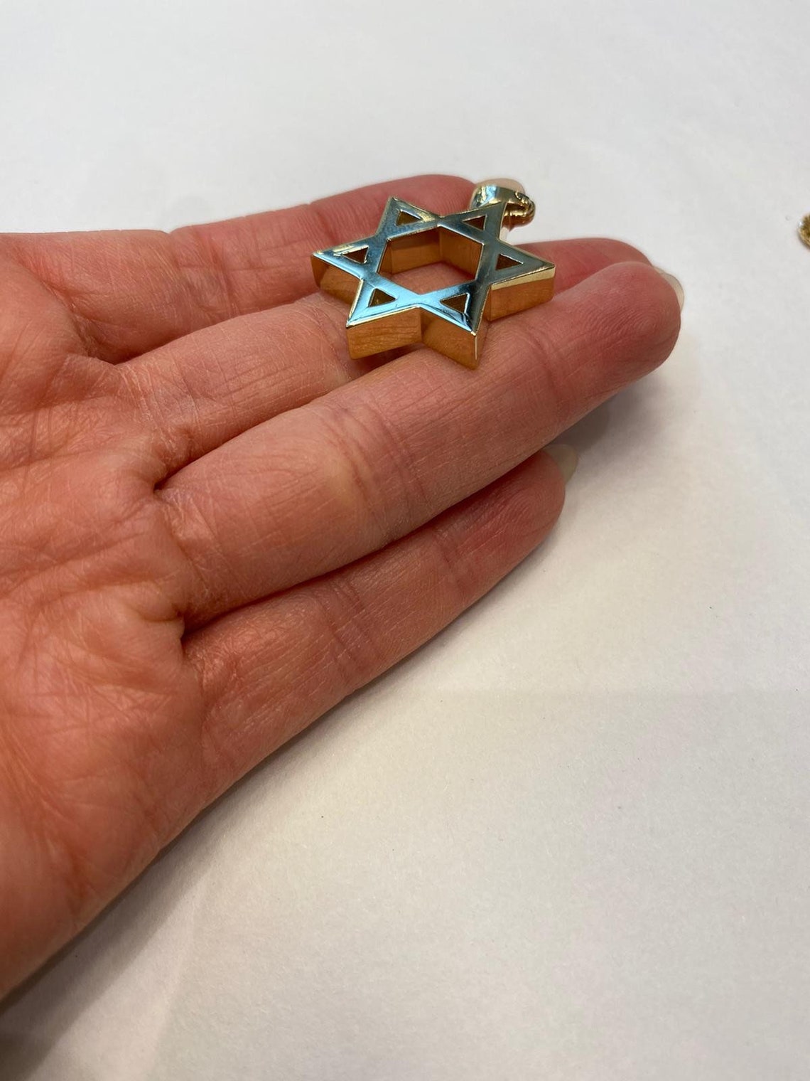 Heavyweight Large Star of David, Solid 14k Gold Pendant, Thick Gold ...