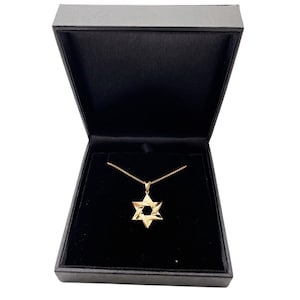 Jewish Magen David 14K Gold Pendant, Star of David Protection Necklace ...