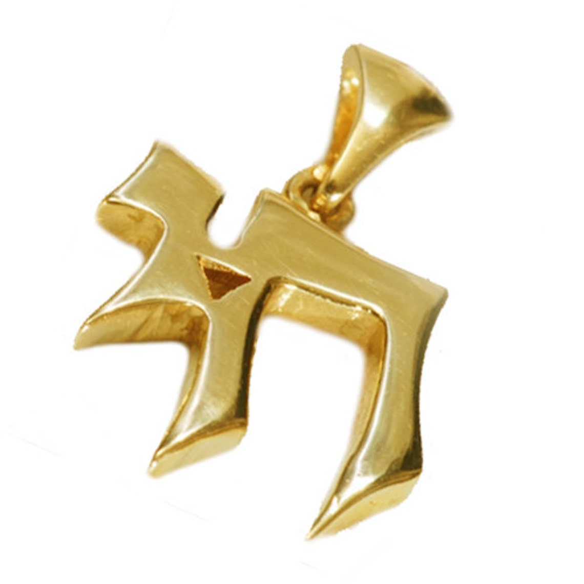 Hebrew Chai Pendant 14k Solid Gold Biblical Style Hai - Etsy