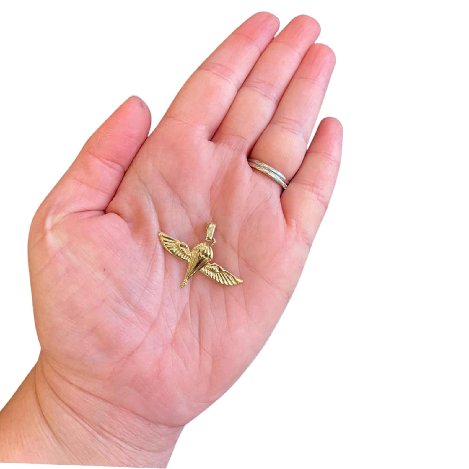 Israeli Paratrooper Pendant 14k Solid Gold Pendant IDF Wings - Etsy