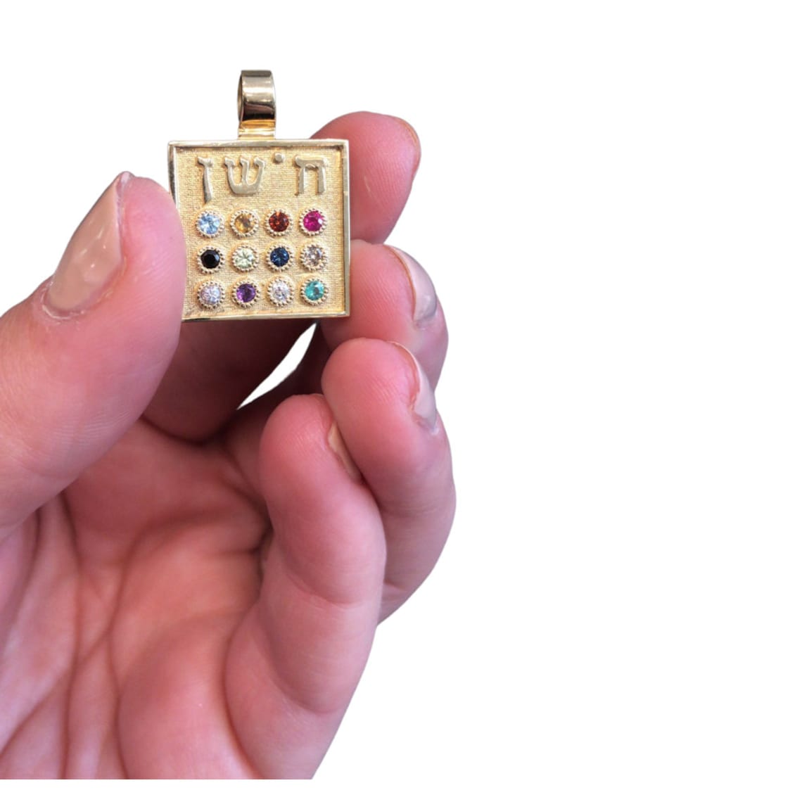 Choshen Pendant in 14k Gold With Precious and Semi-precious - Etsy Israel