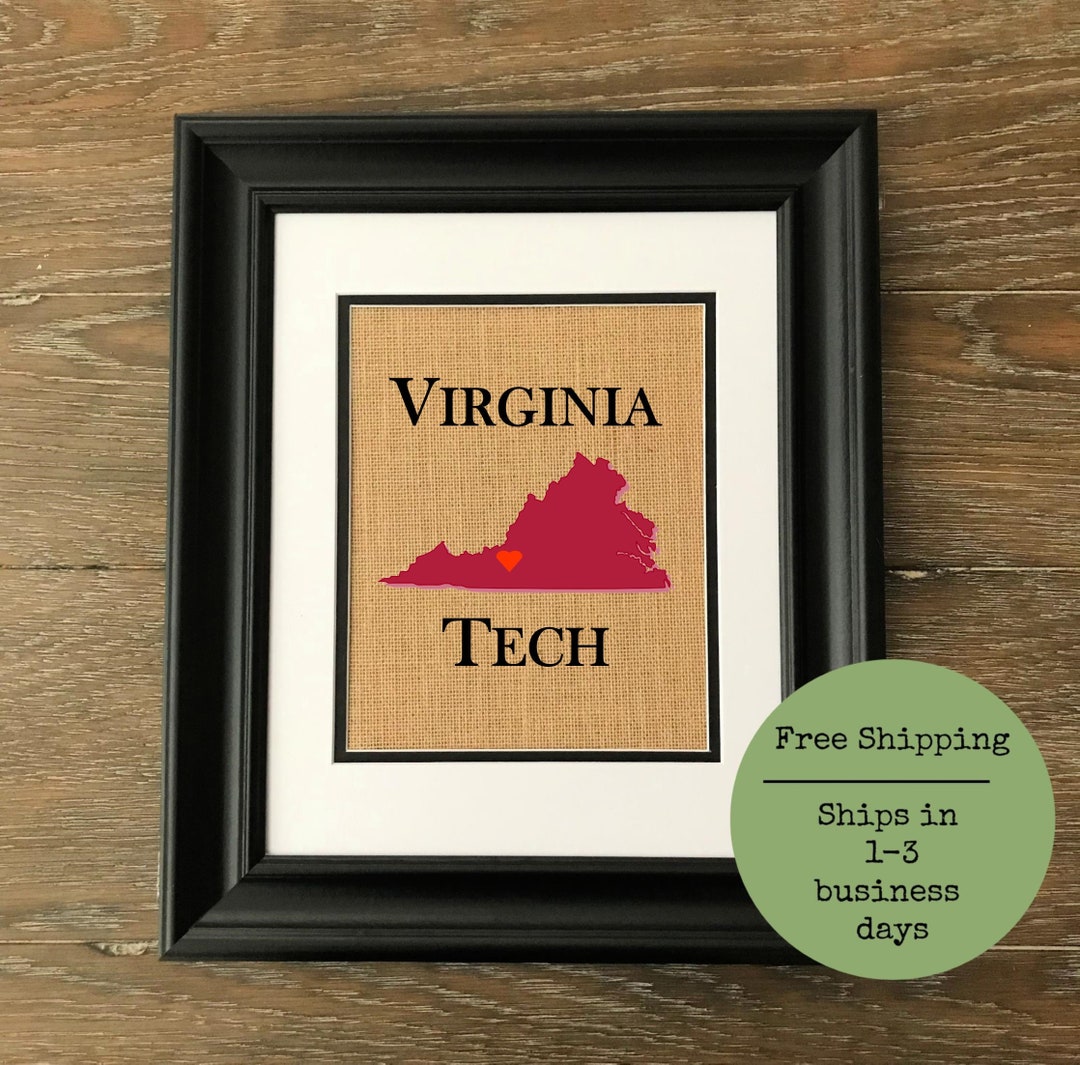 Virginia Tech Burlap Print. - Etsy