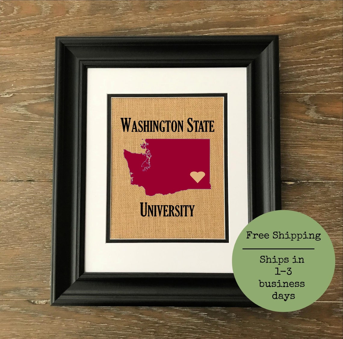 Washington State University Burlap Print. WSU. - Etsy