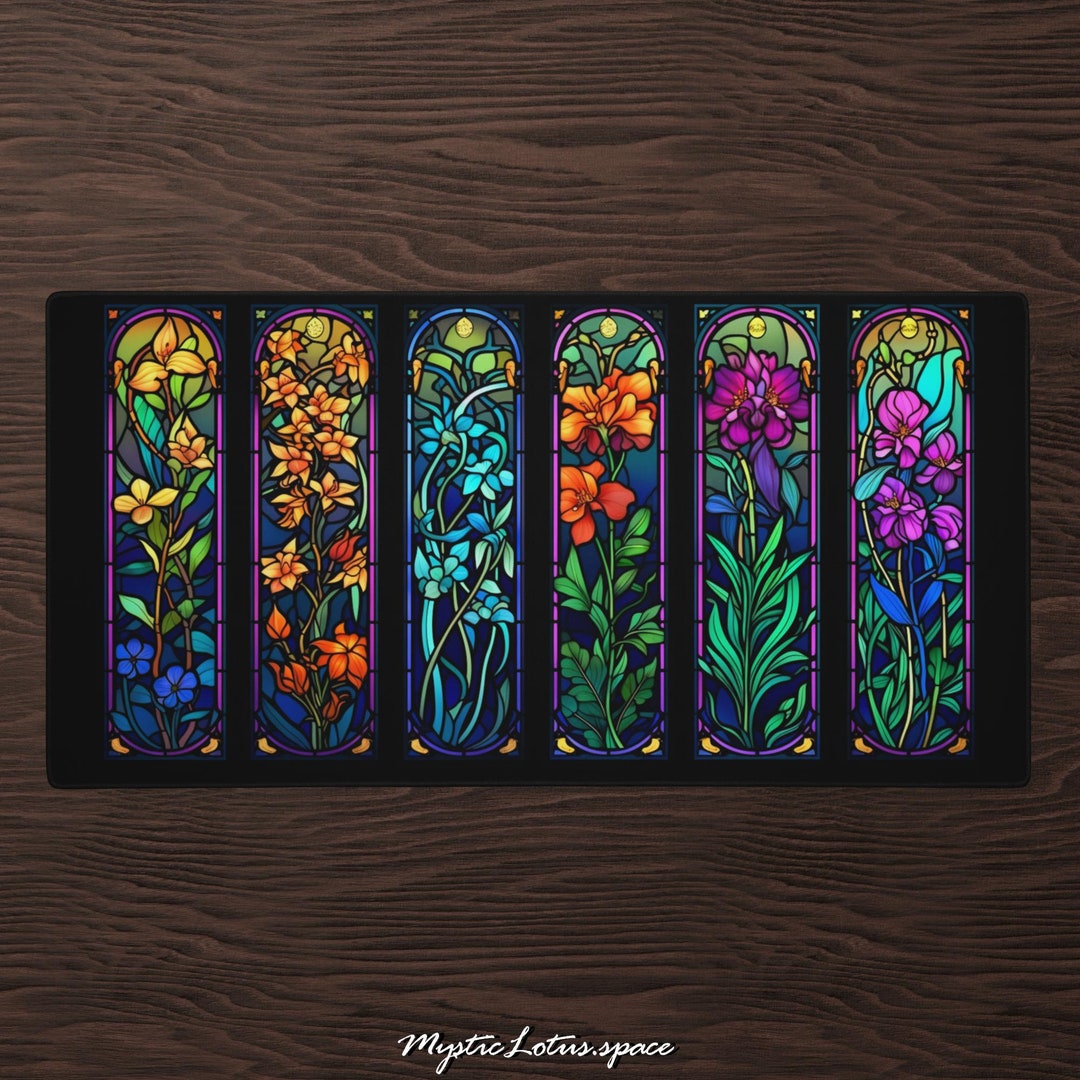 Stained Glass Flower Gaming Mouse Pad - Etsy