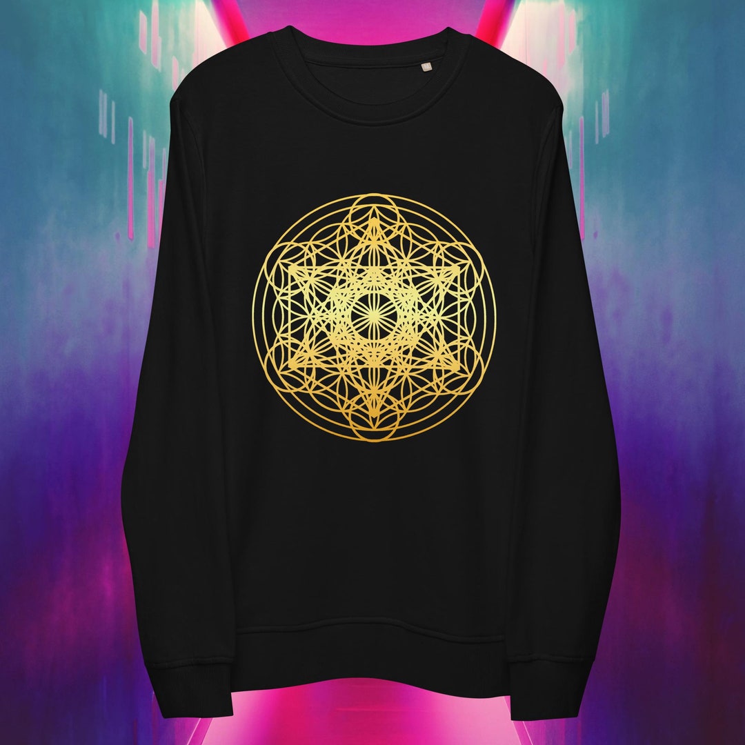 Golden Sacred Geometry Organic Cotton Sweatshirt - Etsy