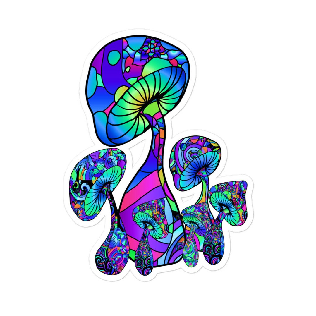 Psychedelic Mushroom Sticker Large - Etsy