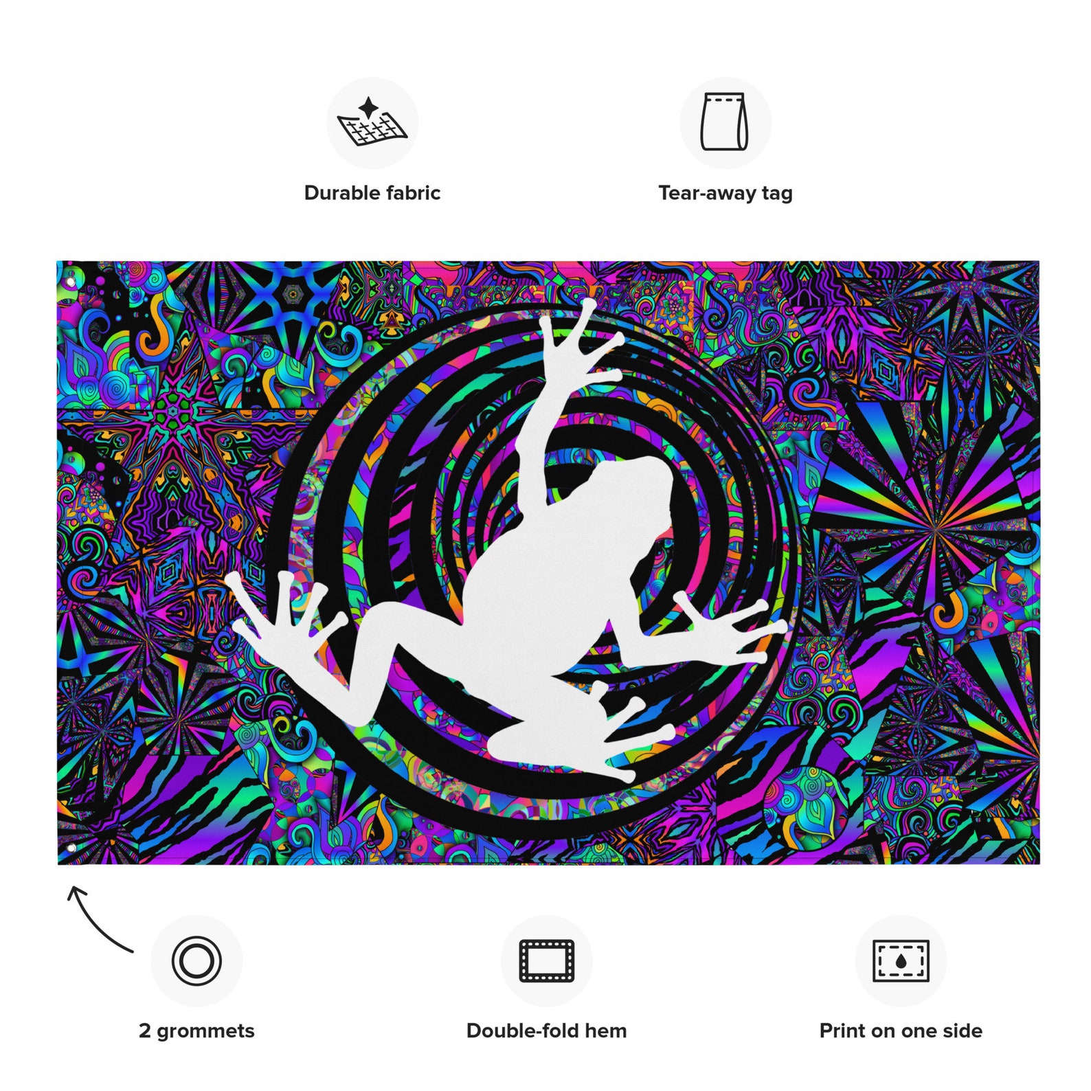 Psychedelic Frog Festival Flag - Etsy