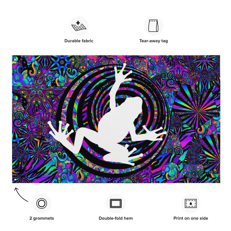 Psychedelic Frog Festival Flag - Etsy
