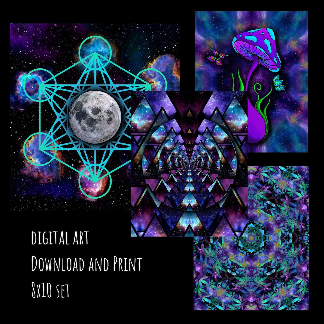 Psychedelic Art Set (series Two) - Digital Downloadable Art Set- 4 ...