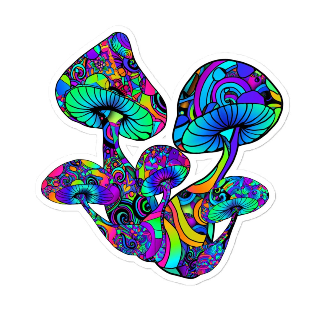 Psychedelic Mushroom II Sticker Large - Etsy