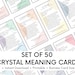50 PRINTABLE CRYSTAL Cards, PDF Download, Crystal Meanings, Printable ...