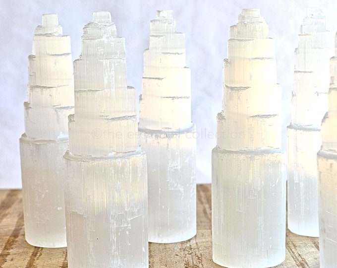 SELENITE TOWER 15cm Crystal Point Generator Cleansing - Etsy